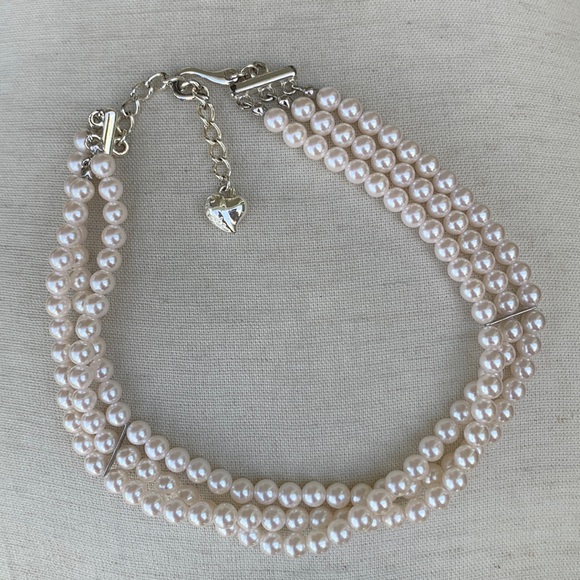 Carolee | Jewelry | Carolee Triple Strand Faux Pearl Choker Necklace ...